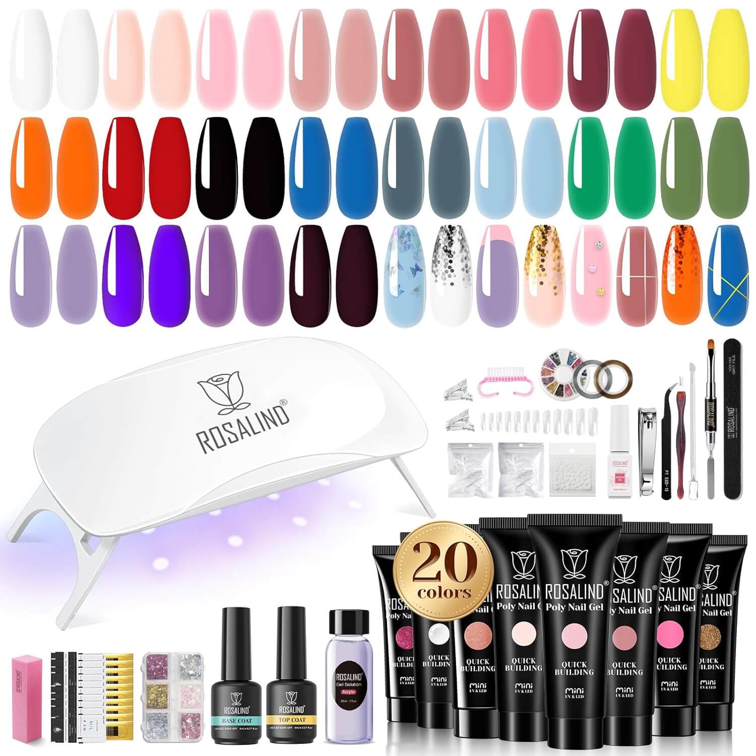 Poly Gel Nail Extension Kit - 20 Vibrant Colors – NailSala